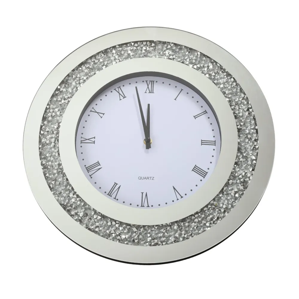 silver sparkle wall clock